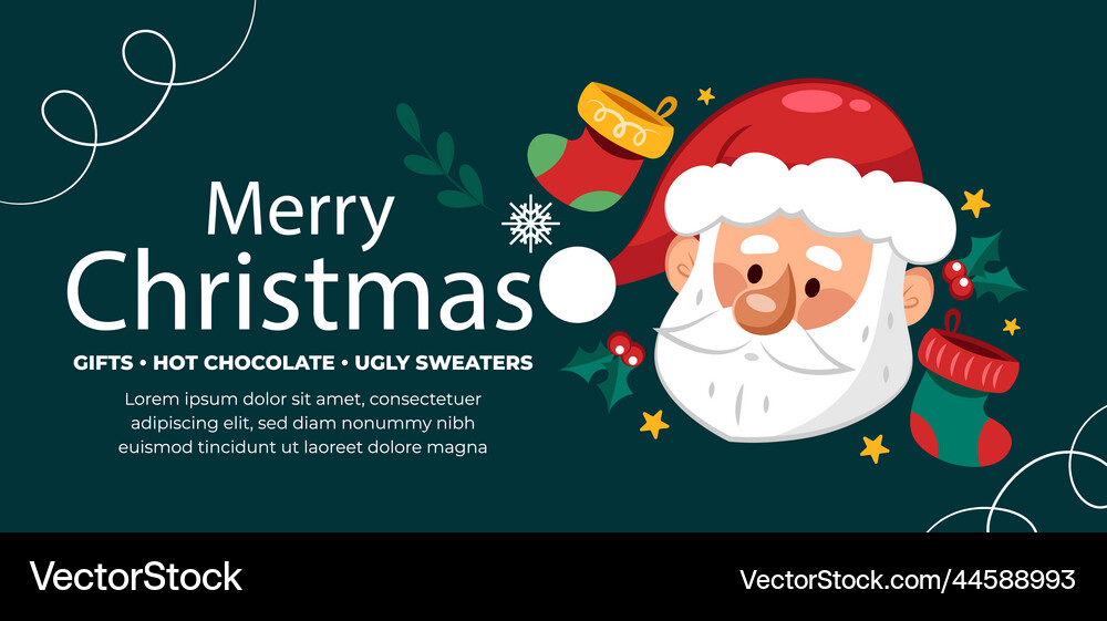 Horizontal banner template christmas season Vector Image