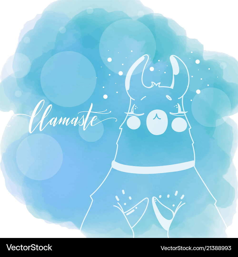 Lama in cartoon style Royalty Free Vector Image