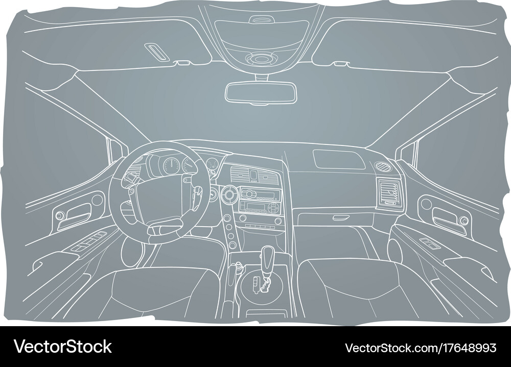 Machine inside interior of the vehicle Royalty Free Vector