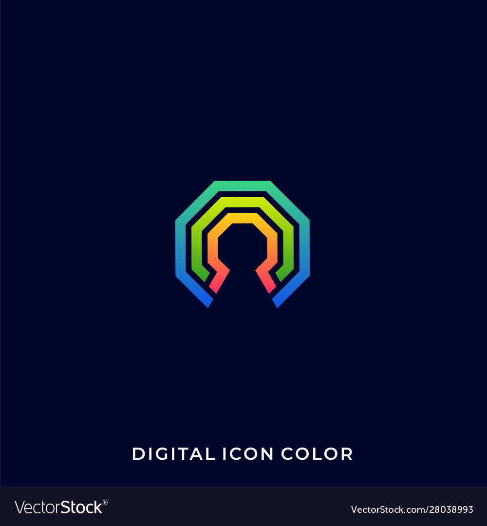 Polygon key template Royalty Free Vector Image