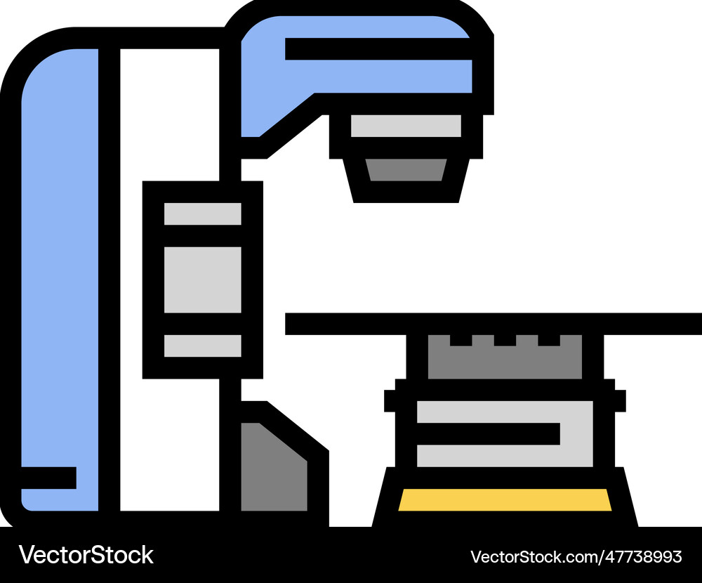 Radiation therapy machine nuclear energy color Vector Image