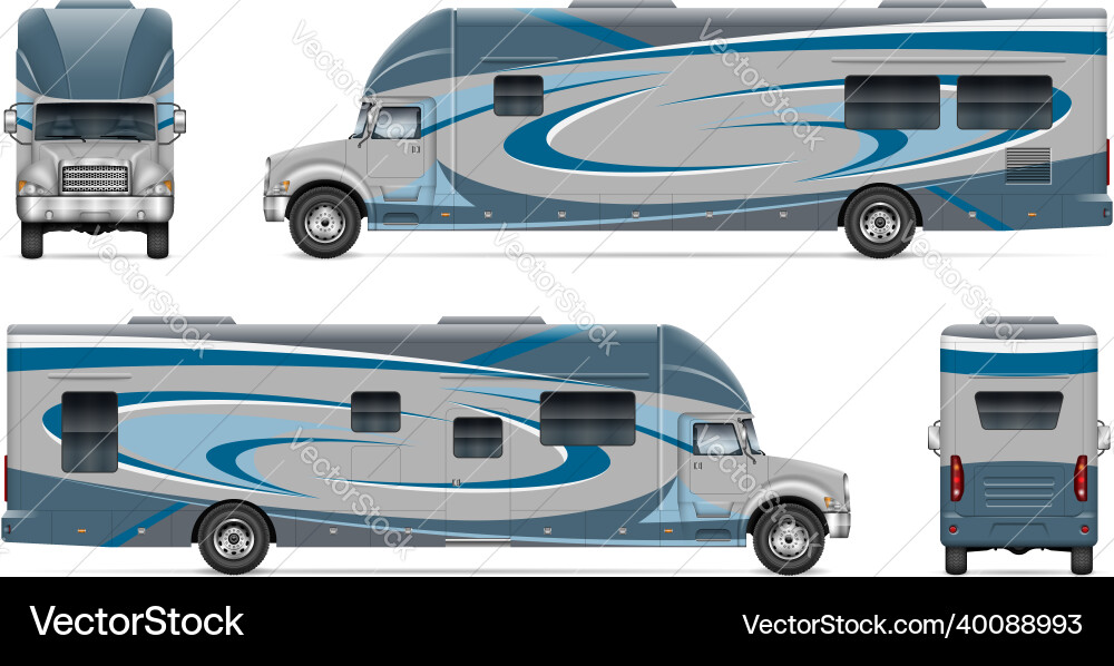 Rv template vehicle branding mock up Royalty Free Vector