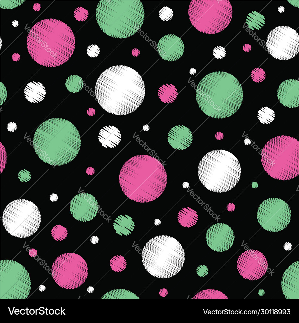Scribble pastel green white pink polka Royalty Free Vector
