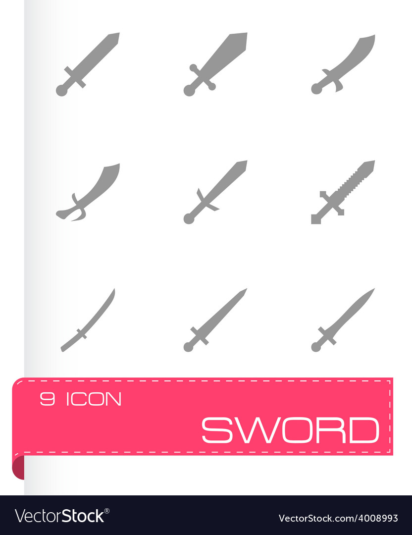 Sword icon set Royalty Free Vector Image - VectorStock