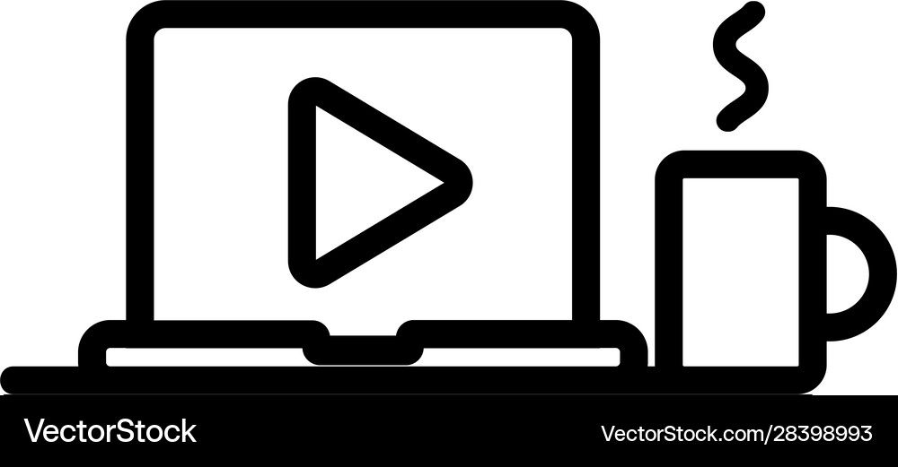 View video on laptop icon isolated Royalty Free Vector Image