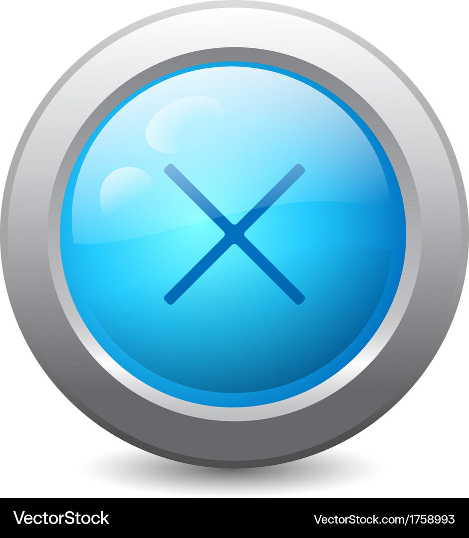 Web button with cross mark Royalty Free Vector Image