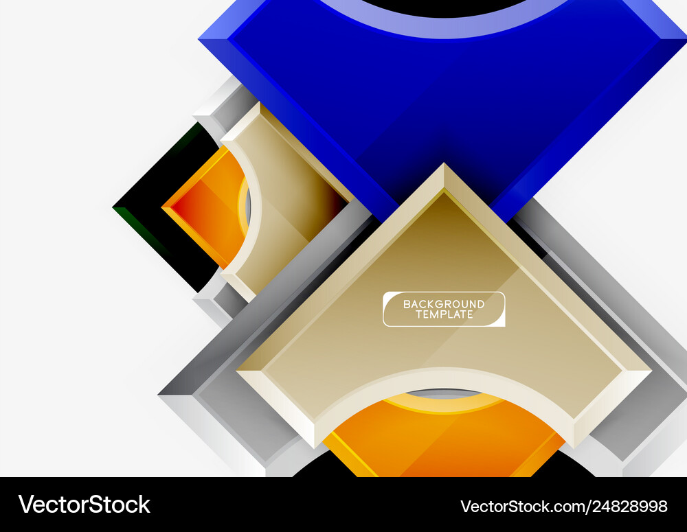 3d futuristic shapes abstract background Vector Image
