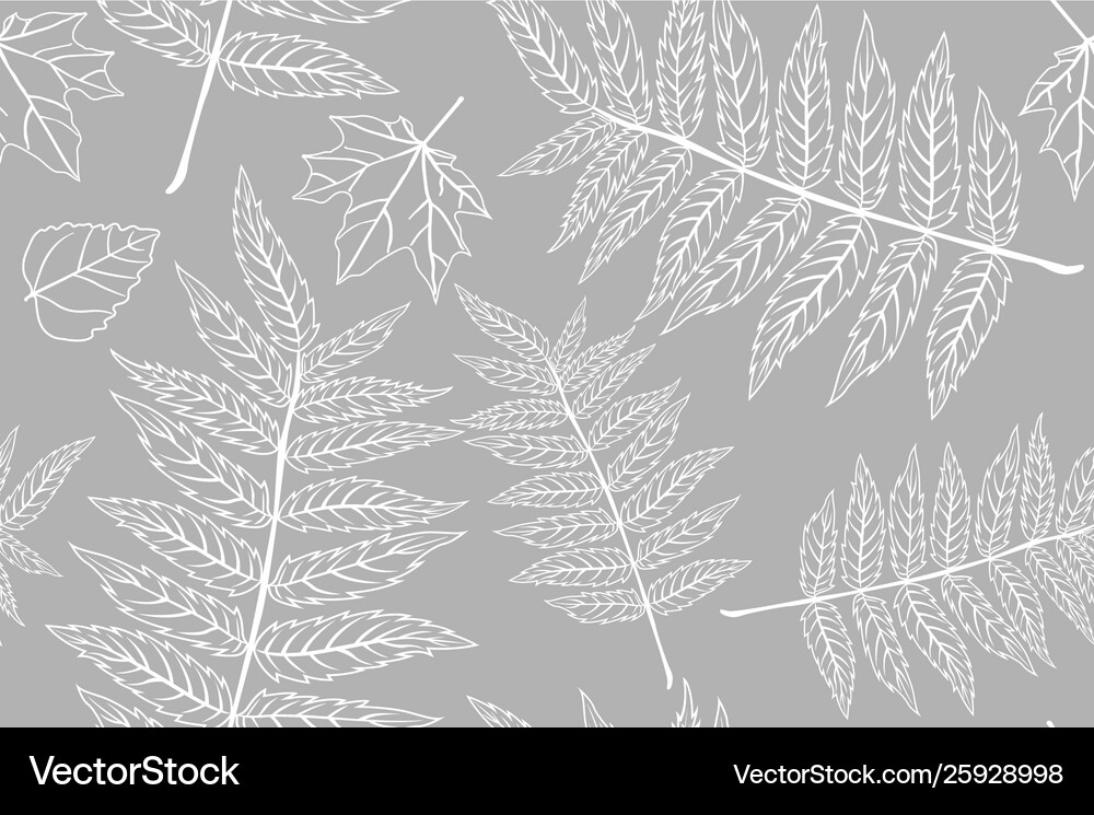 Autumn pattern sheet seamless leaves fern Vector Image