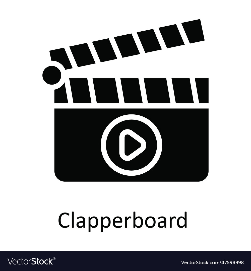 Clapperboard solid icon design Royalty Free Vector Image