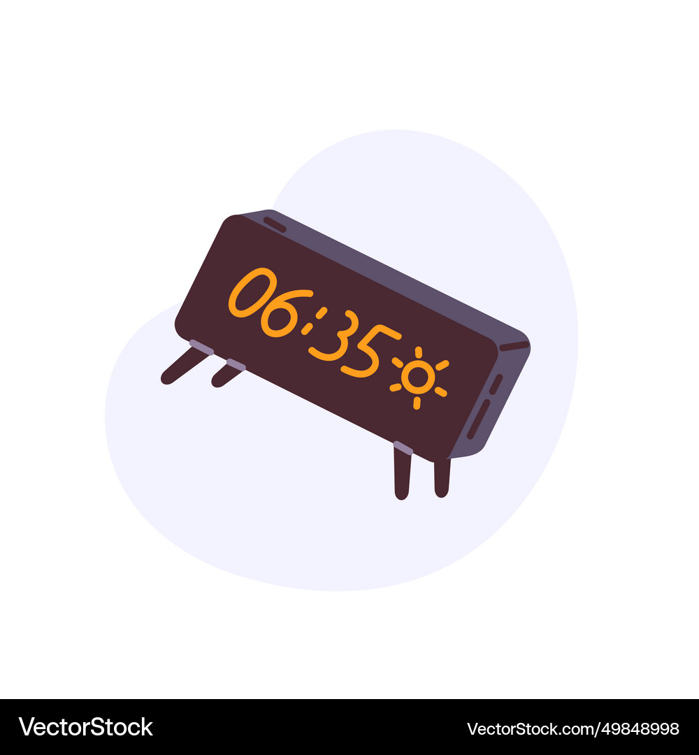 Digital alarm clock electronic time counter Vector Image