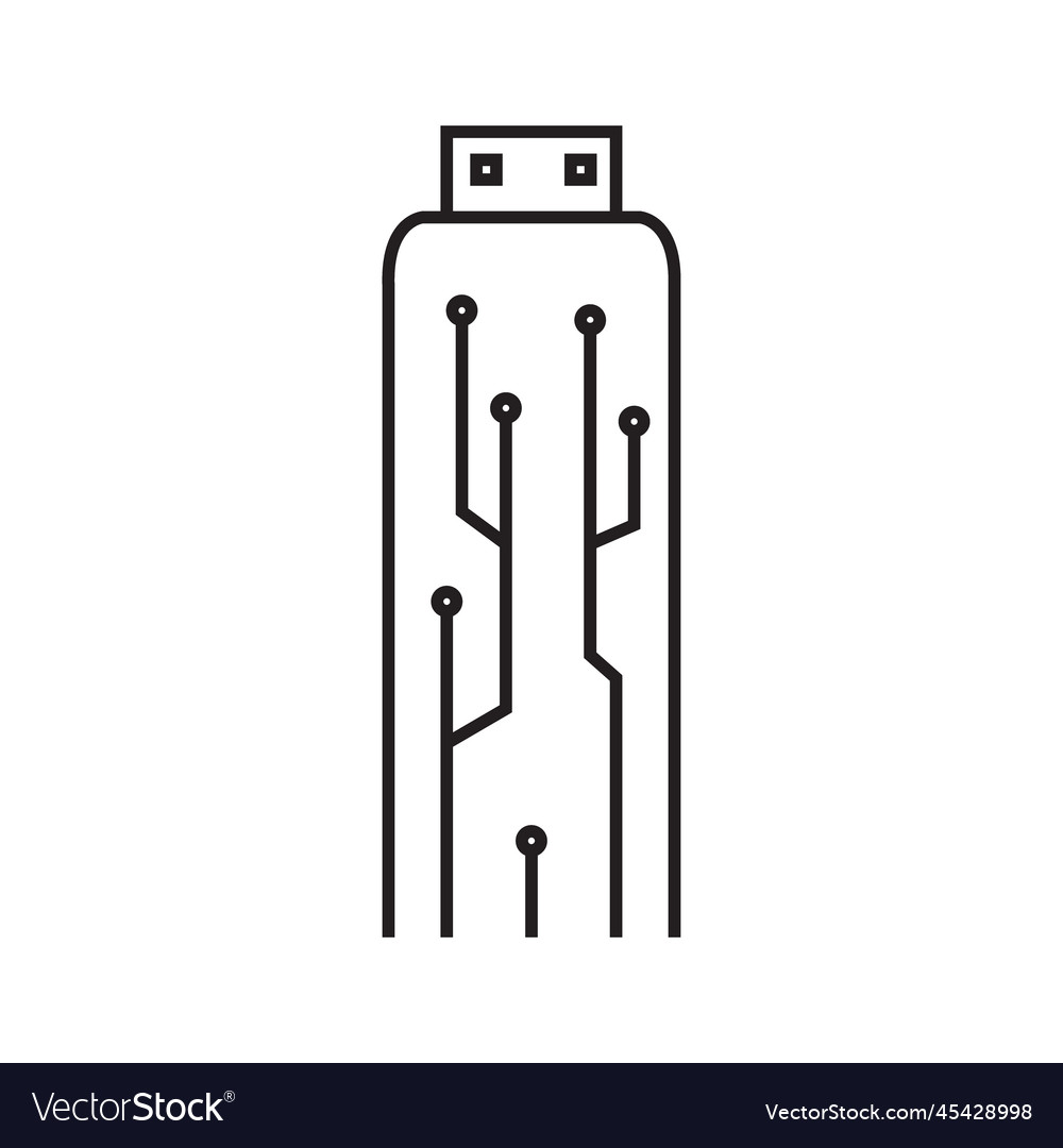 Flashdisk tech icon logo Royalty Free Vector Image