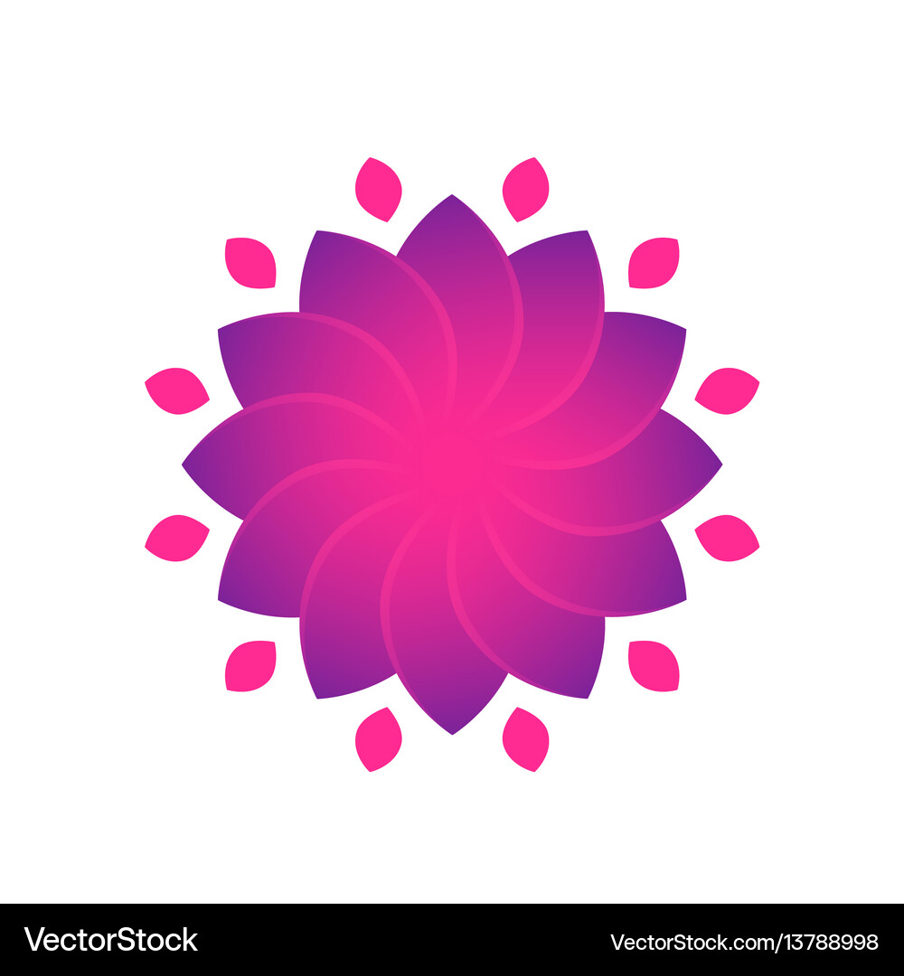 Flower for logo design violet over white Vector Image