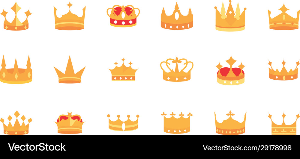 Gold crowns jewel authority coronation monarchy Vector Image