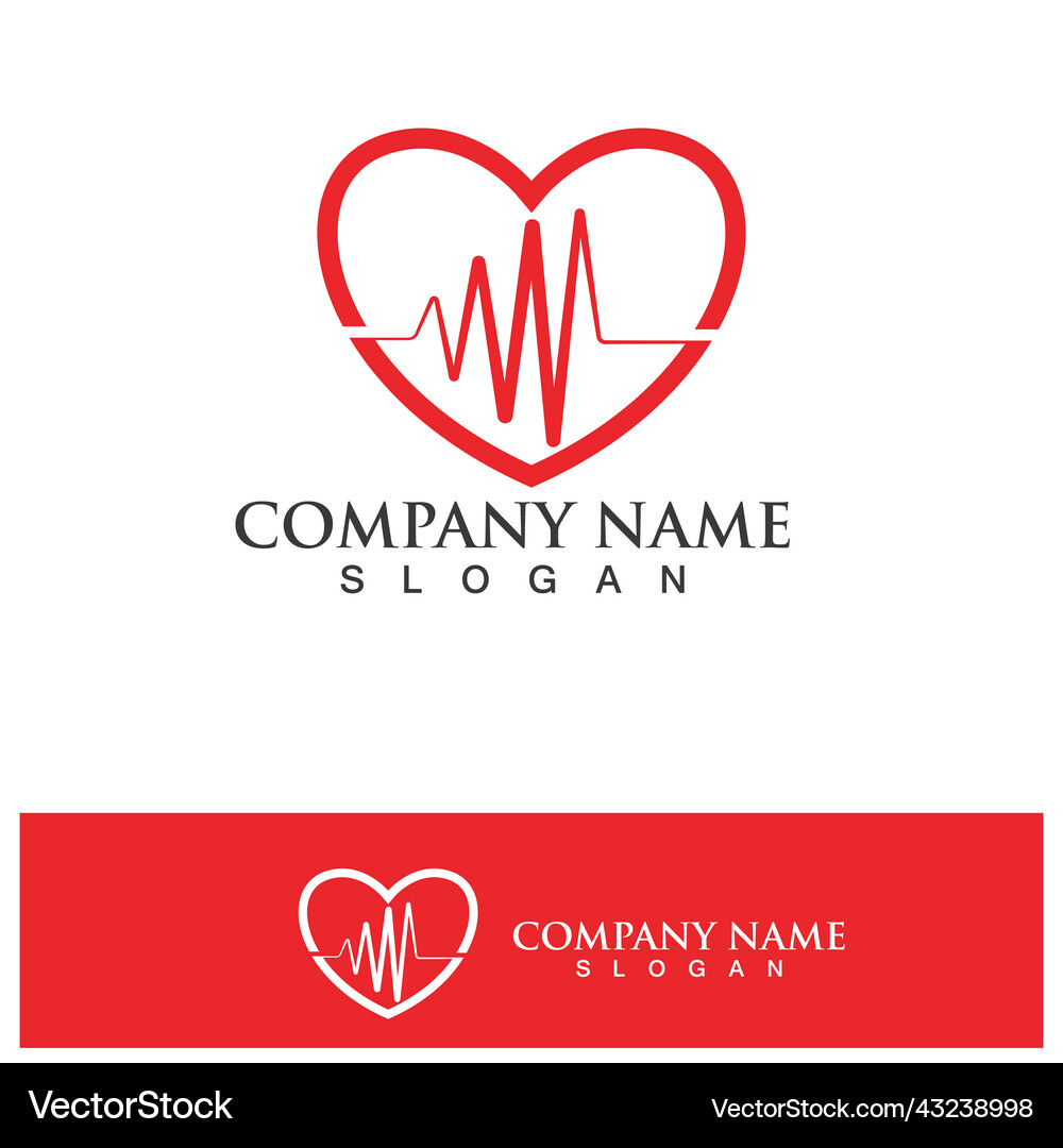 Heartbeat logo and symbol template design element Vector Image
