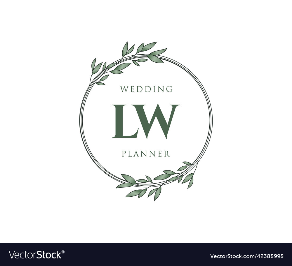 Lw initials letter wedding monogram logos Vector Image