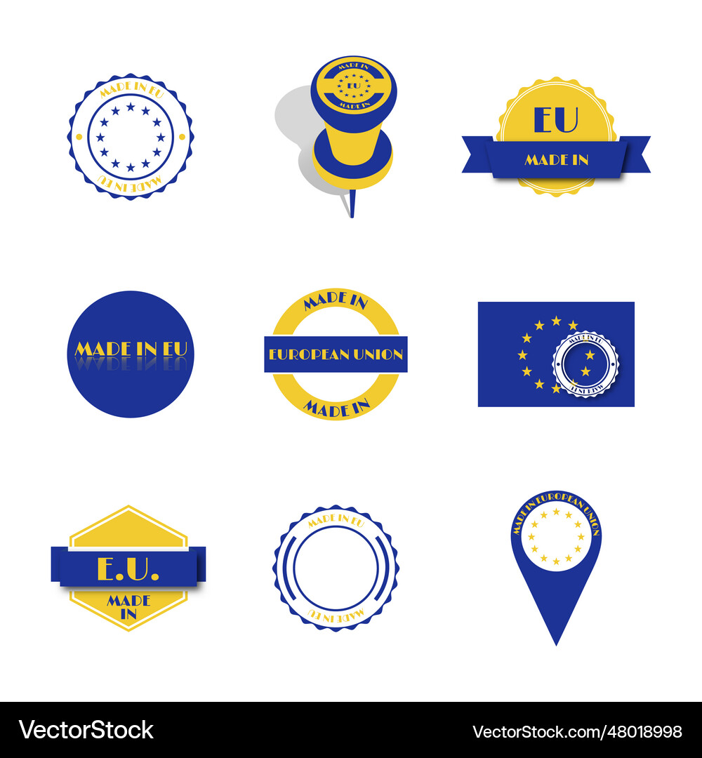 Made in european union label set Royalty Free Vector Image