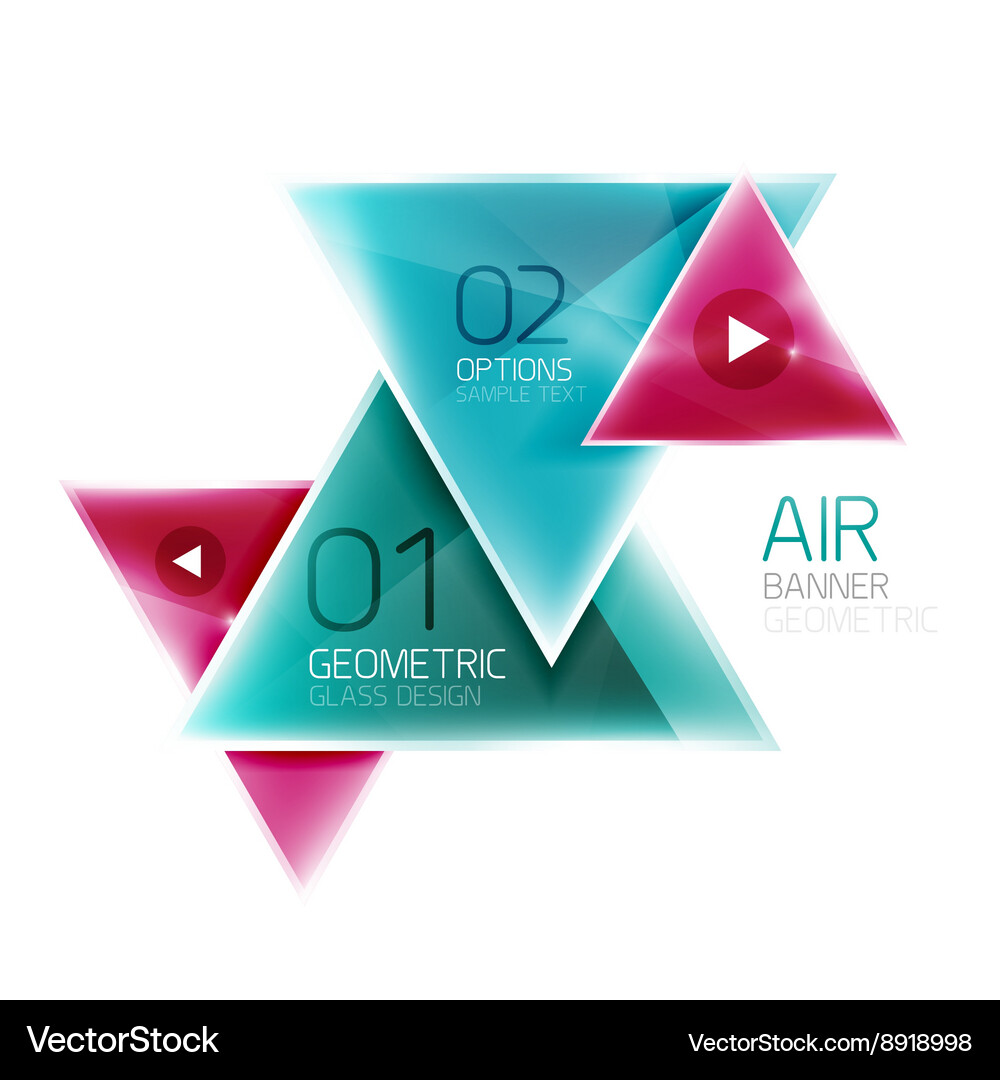 Shiny glass triangle web box Royalty Free Vector Image