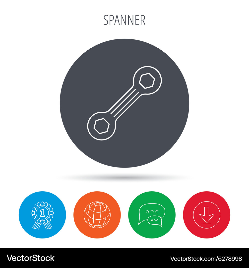 Spanner tool icon repairing service sign Vector Image