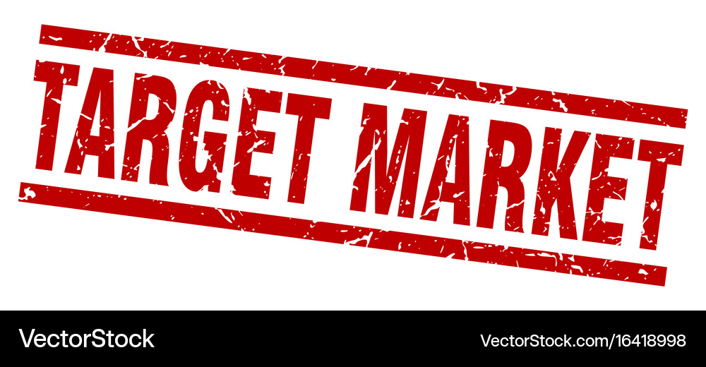 Square grunge red target market stamp Royalty Free Vector