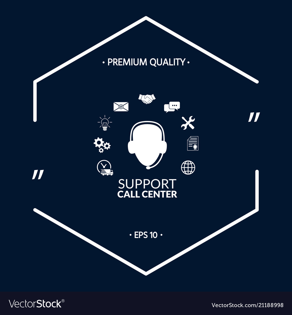 Technical support operator flat icon Royalty Free Vector