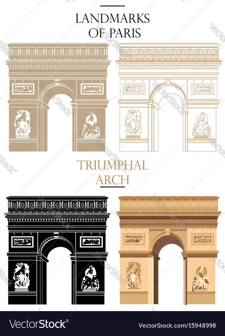 Triumphal Arches of Paris Royalty Free Vector Image