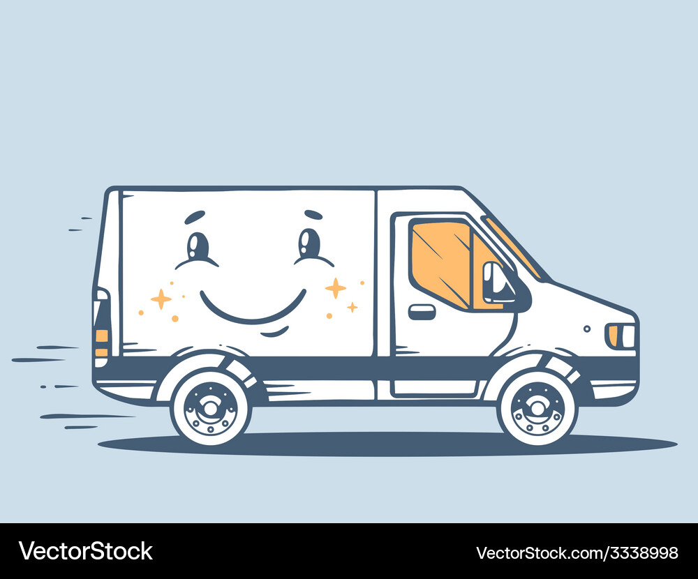 Van free and fast delivering smile to cus Vector Image