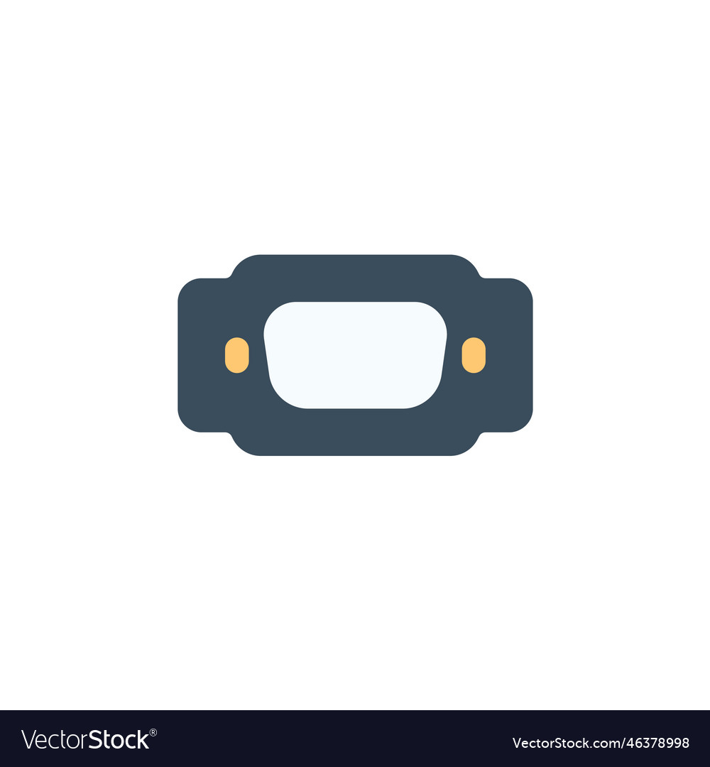 Vga port icon computer component icon flat style Vector Image