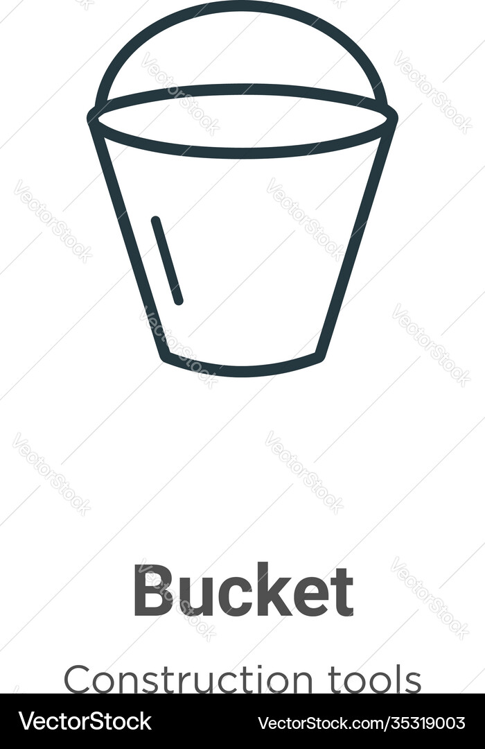 Bucket outline icon thin line black icon Vector Image