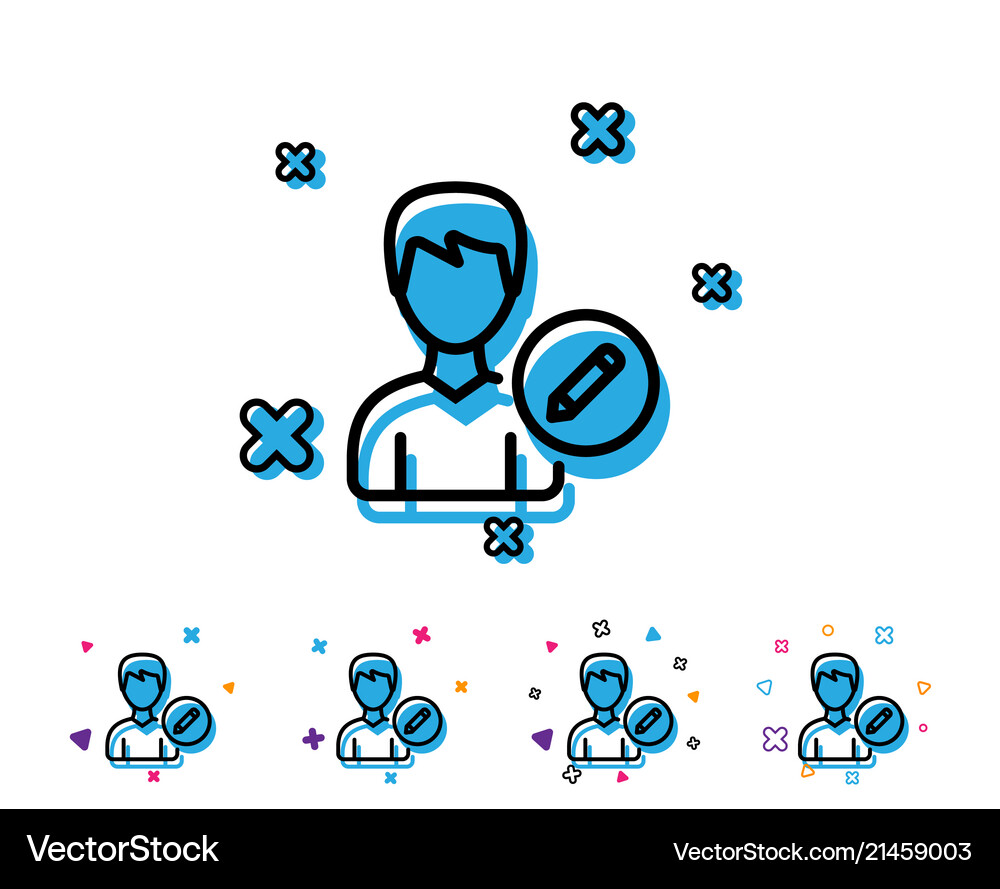 Edit user line icon male profile sign Royalty Free Vector
