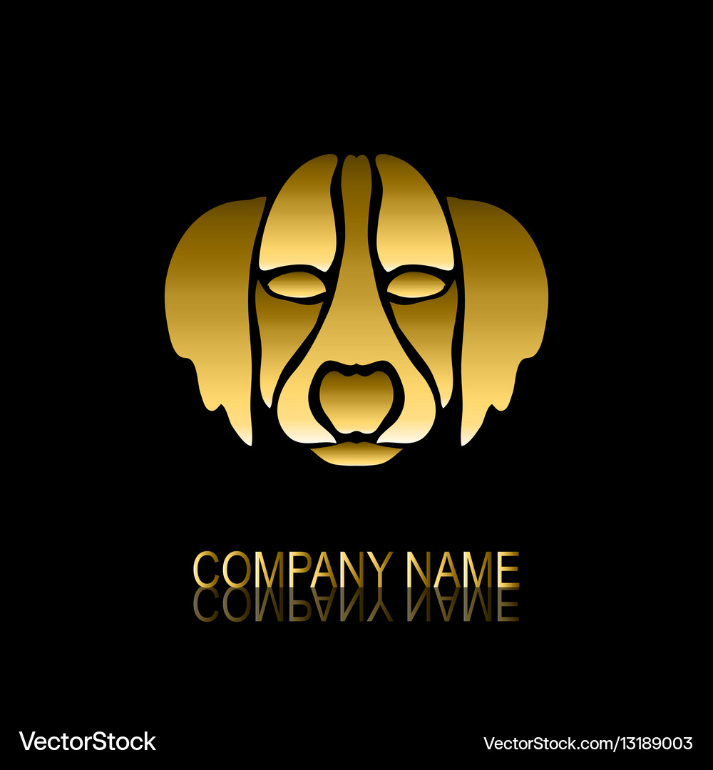 Golden dog symbol Royalty Free Vector Image - VectorStock
