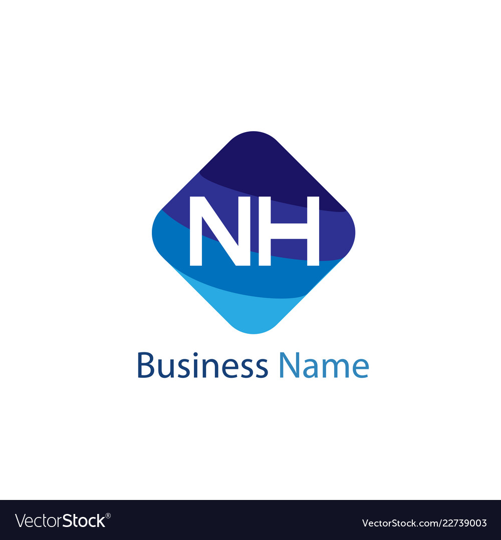 Initial letter nh logo template design Royalty Free Vector