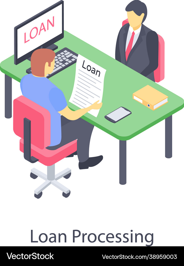 Loan processing Royalty Free Vector Image - VectorStock