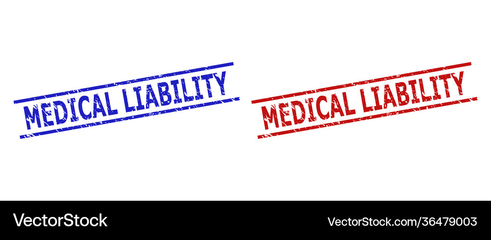 Medical liability seals with grunge texture Vector Image