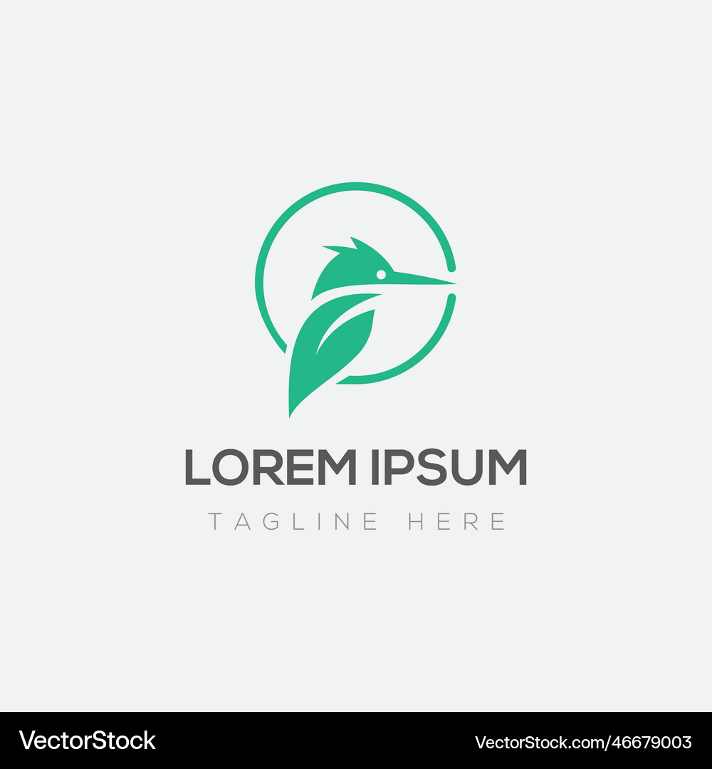 Nature bird woodpecker logo design template Vector Image