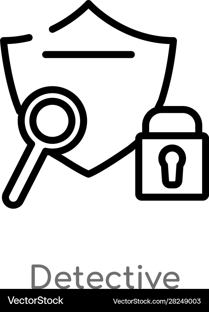 Outline detective icon isolated black simple line Vector Image