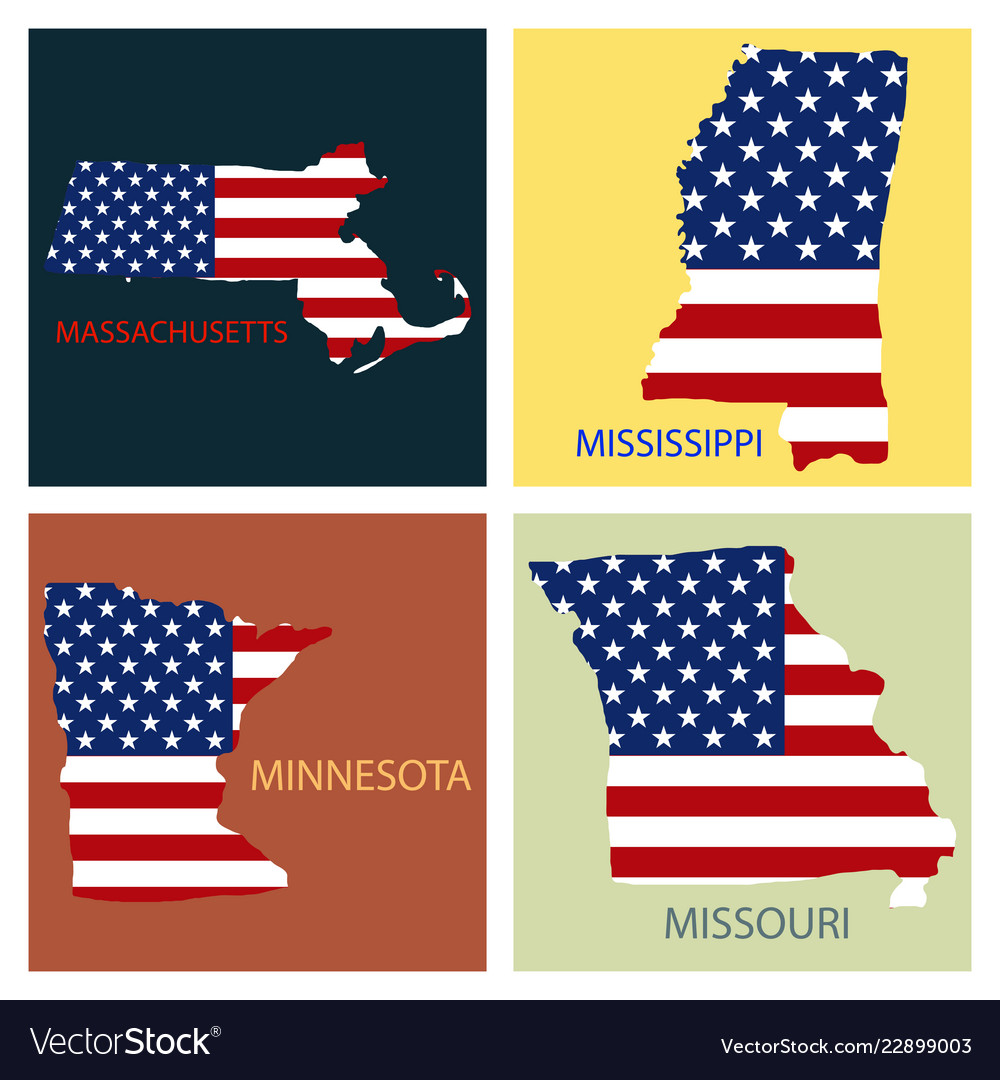 Poster map of united states of america with state Vector Image