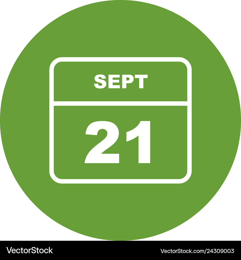September 21st date on a single day calendar Vector Image