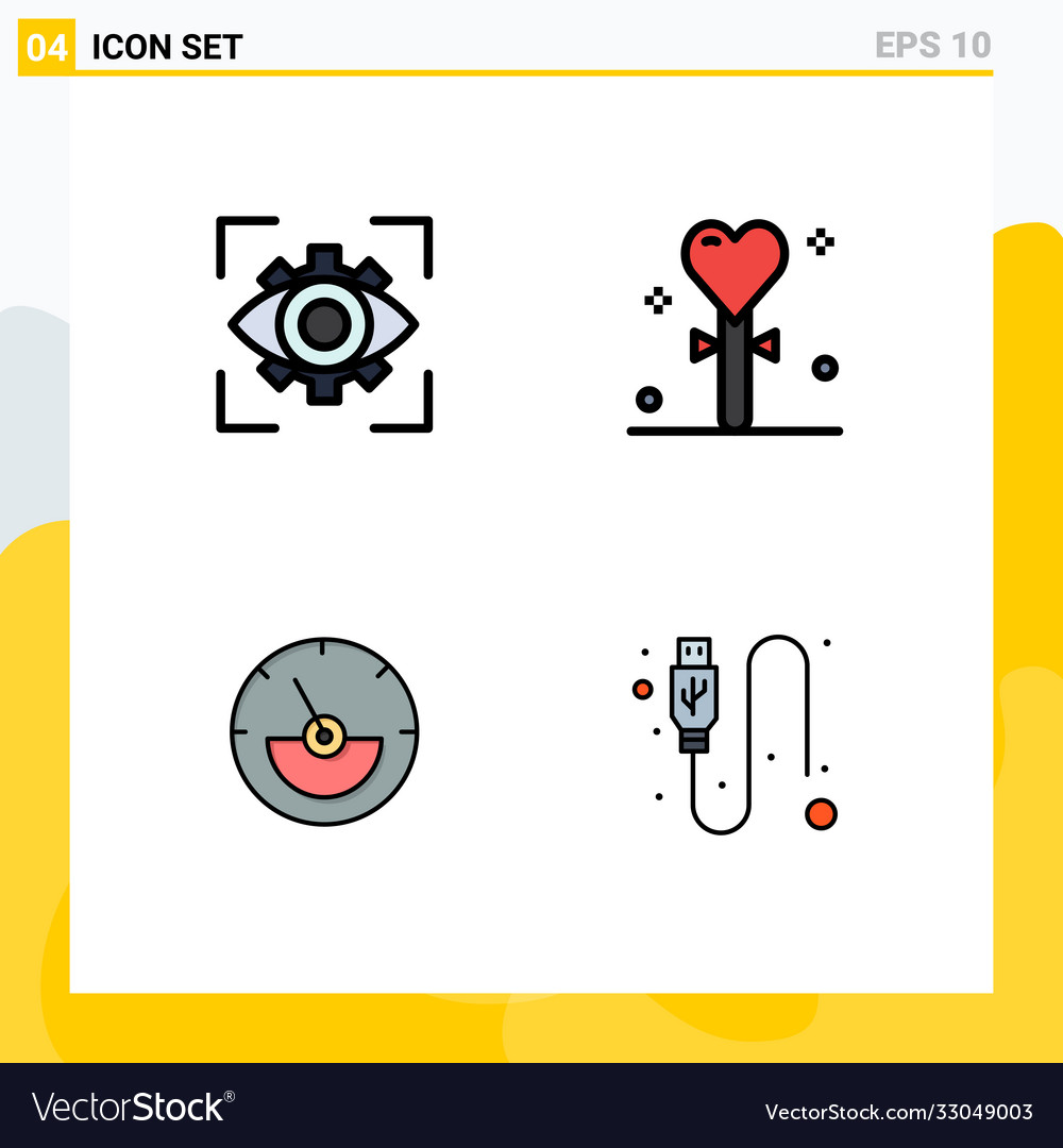 Set 4 commercial filledline flat colors pack Vector Image Set 4 commercial filledline flat colors pack Vector Image