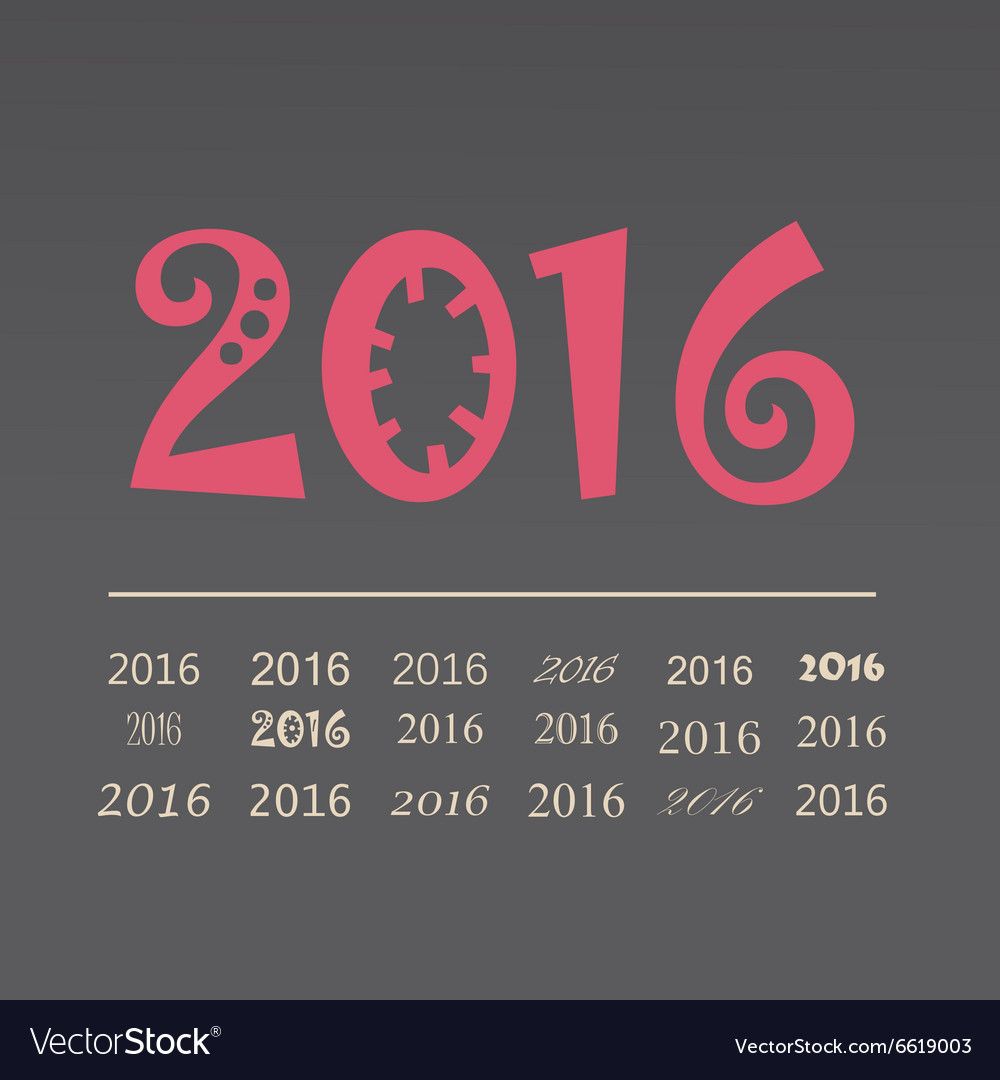 Set happy new year 2016 design Royalty Free Vector Image