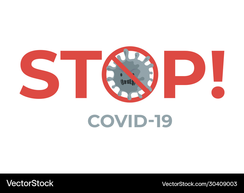 Stop virus covid-19 flat banner concept novel Vector Image