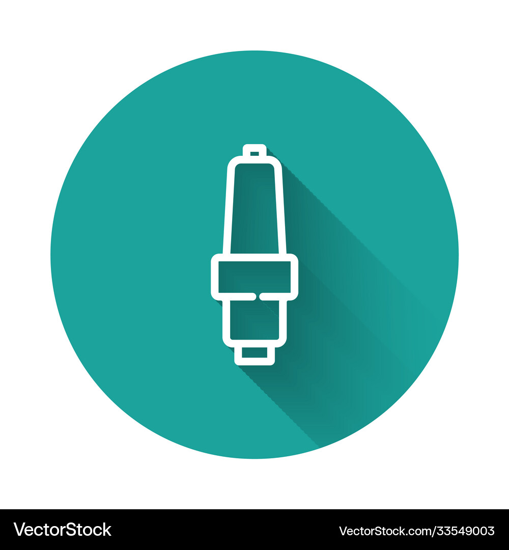 White line car spark plug icon isolated with long Vector Image