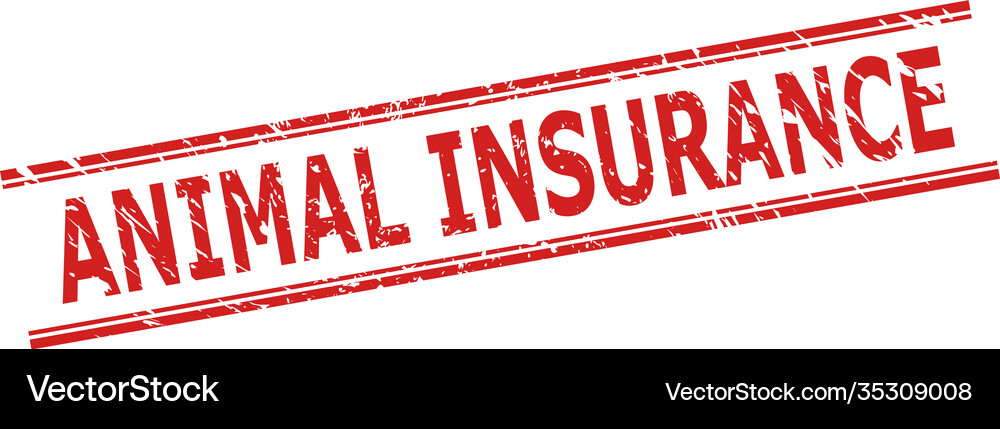 Animal insurance stamp with corroded texture Vector Image