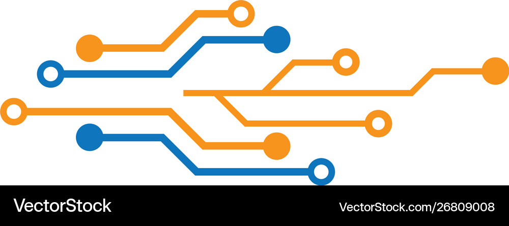 Circuit technology logo Royalty Free Vector Image