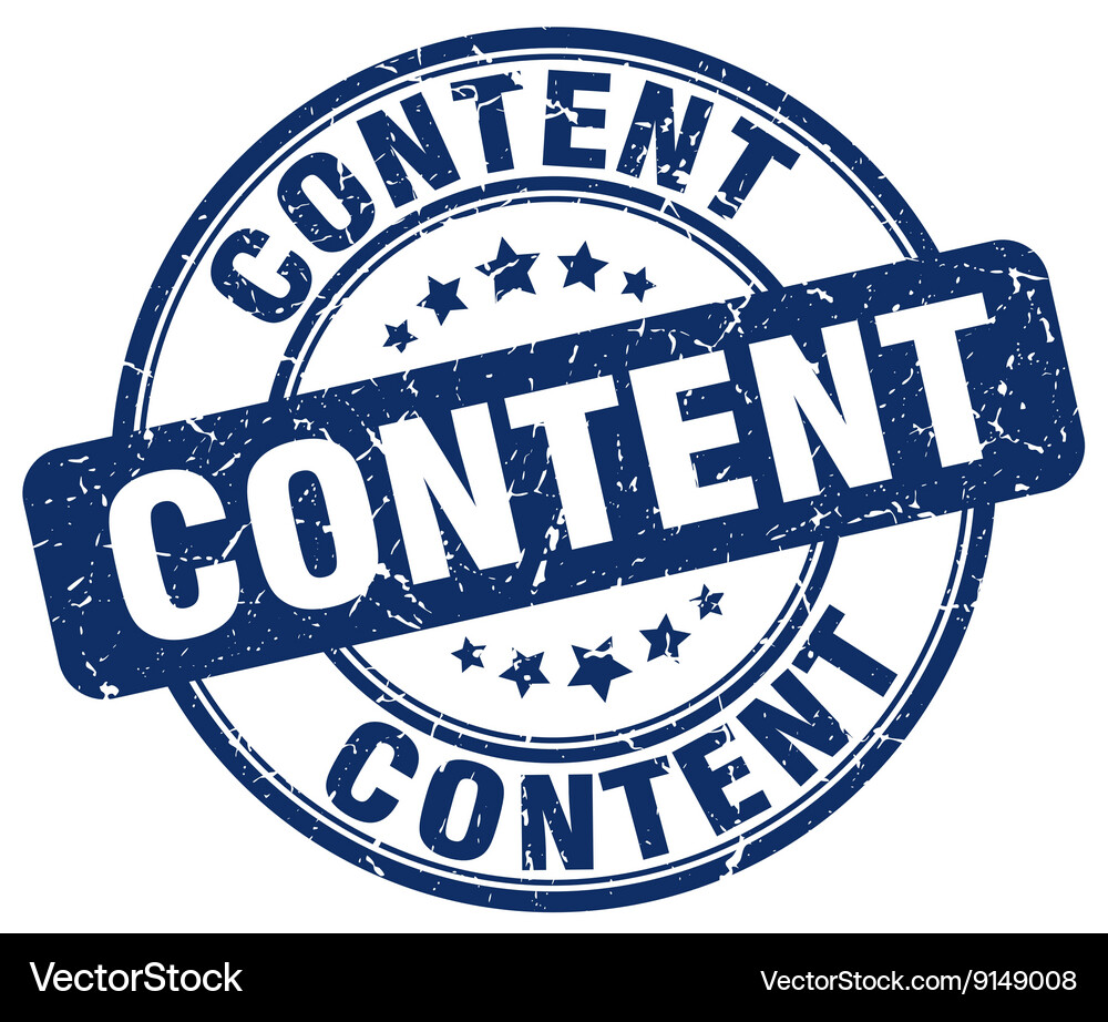 Content blue grunge round vintage rubber stamp Vector Image
