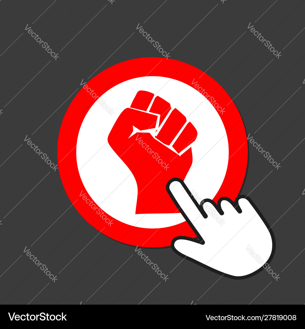 Fist icon fight overcome concept hand mouse Vector Image