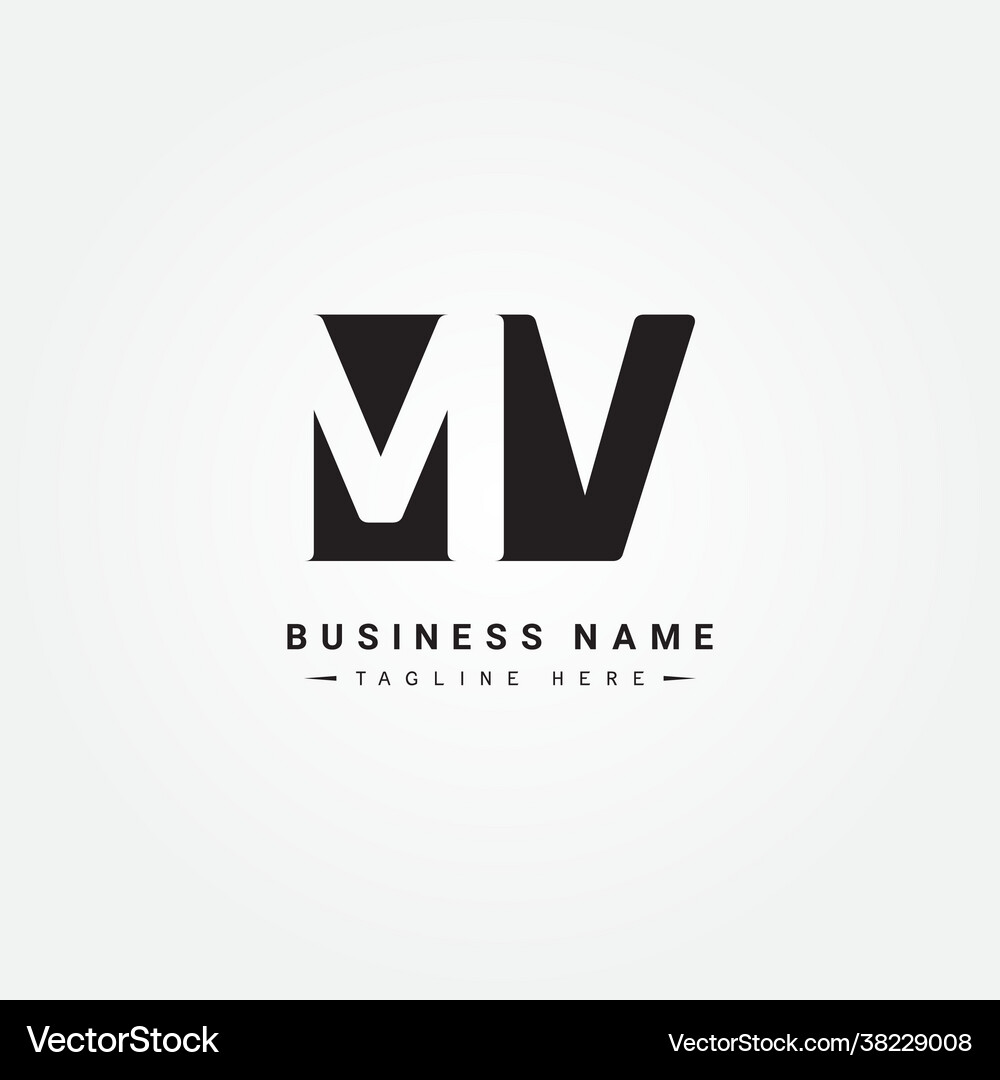 Initial letter mv logo - minimal business logo Vector Image