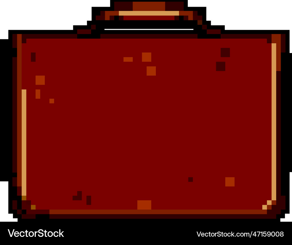 Leather business bag game pixel art Royalty Free Vector