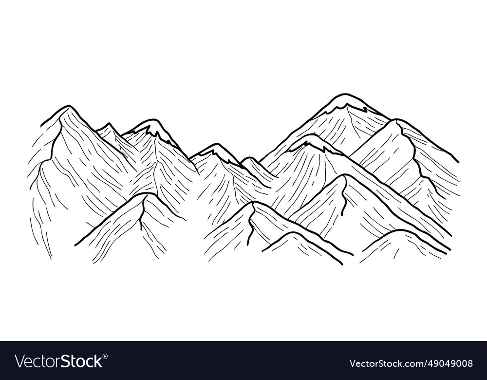 Mountain range landscape Royalty Free Vector Image