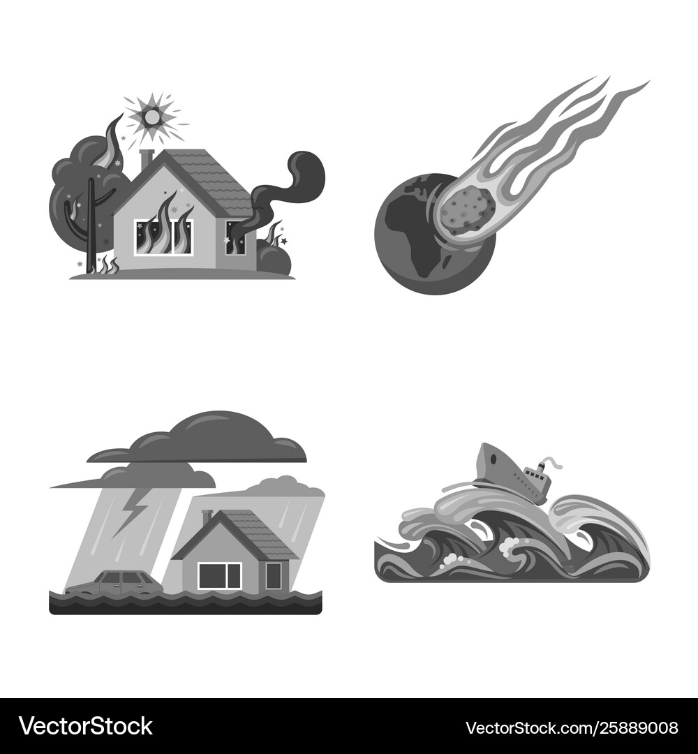 Natural and disaster symbol Royalty Free Vector Image