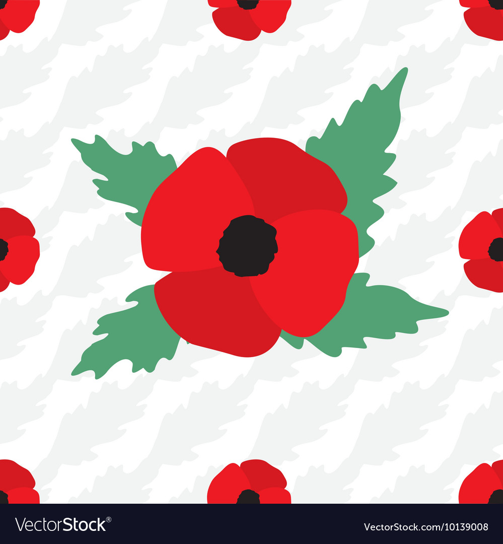 Poppy seamless pattern Royalty Free Vector Image